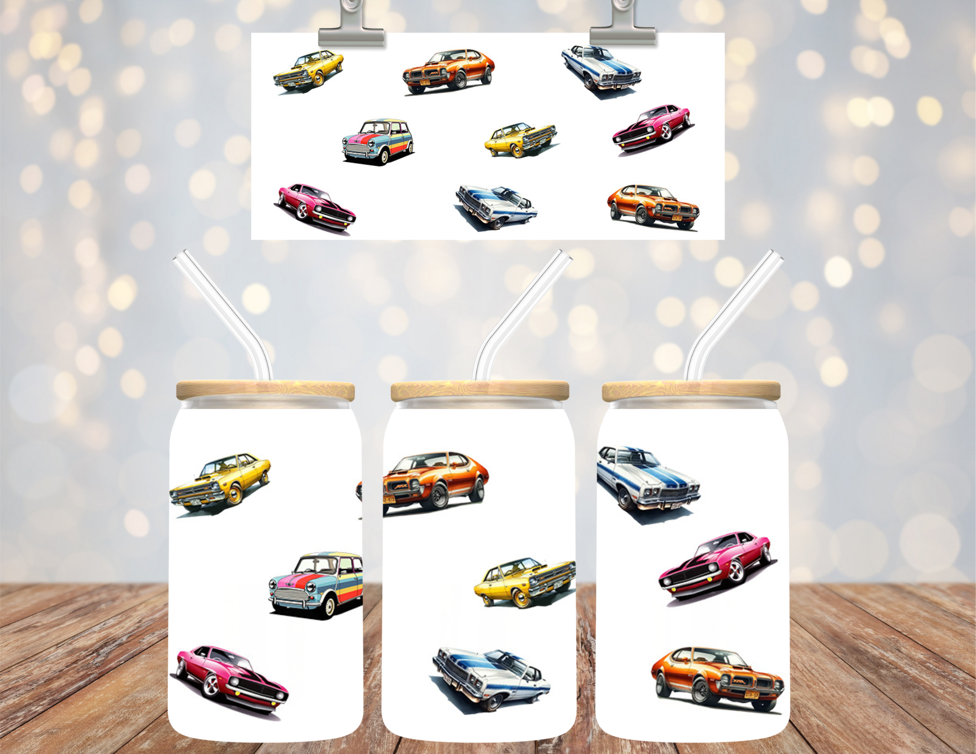 Uv Dtf Cup Wrap Classic cars 656 – Creations With Purpose Inc